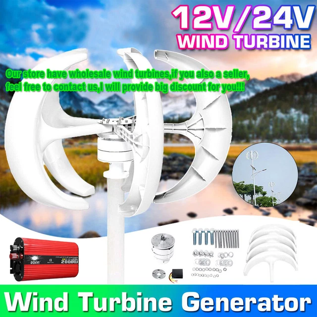 ELECTROMAGNETIC 800W 12/24V Lantern Wind Turbine Windgenerator Vertical ...