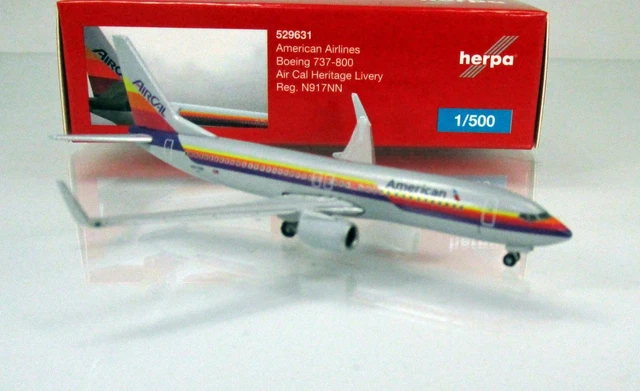 HERPA WINGS 529631 American Airlines Boeing 737 800 Air Cal Heritage Livery EUR 23,95 - PicClick DE