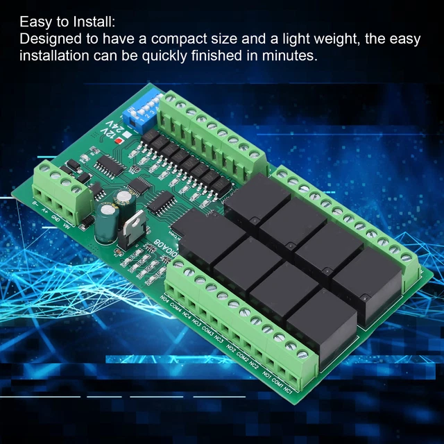 RELAY MODULE 8 Channel RS485 Control Board Switch Controller DC 12V GHB £21.34 - PicClick UK