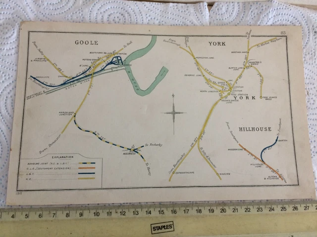 HILLHOUSE BARTON GOOLE Canal Ouse Reedness York Bootham Naburn Railway ...