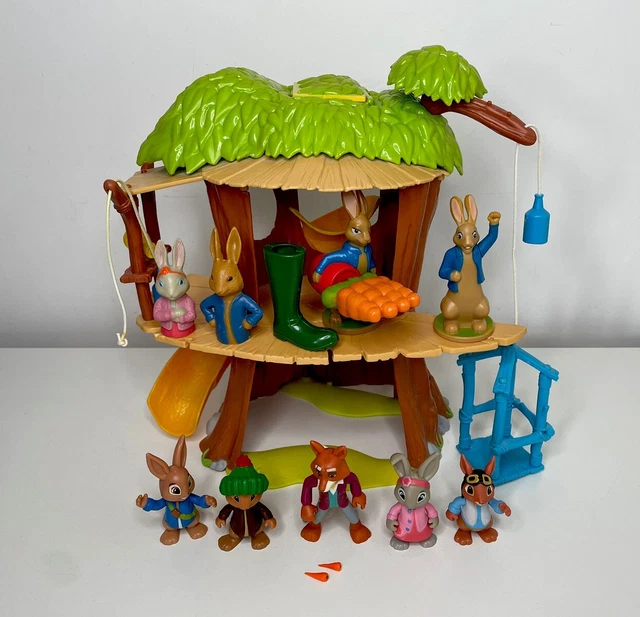 PETER RABBIT TREEHOUSE Playset and Figures Bundle CBeebies Vivid Mr Tod ...