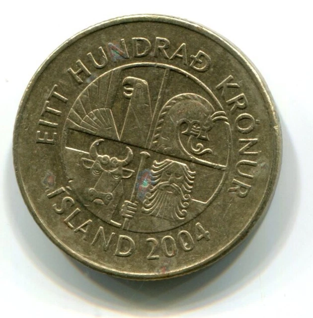 2004 ICELAND 100 Kronur 'Fish' Coin (b424-10) $2.75 - PicClick CA