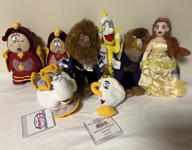 DISNEY STORE BEAUTY & The Beast Mini Bean Plush Complete Set ...