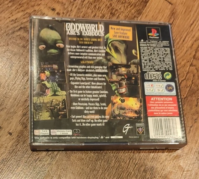 Oddworld Abes Exoddus Sony Playstation 1 Ps1 A Cond Completo Eur 9