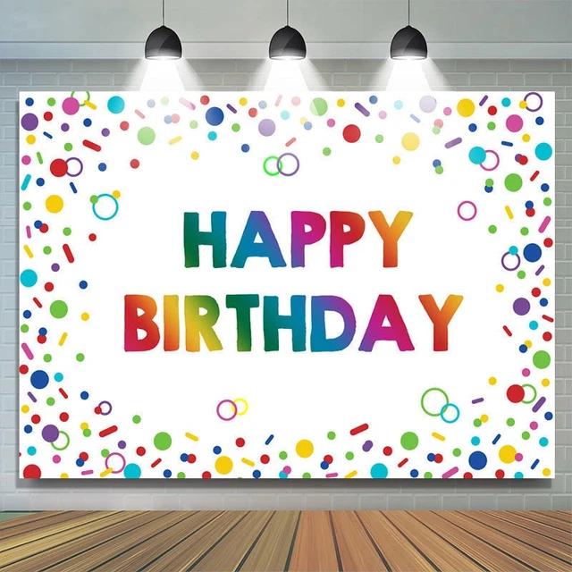 COLORFUL CIRCLE AND Line Happy Birthday Party Backdrop $36.09 - PicClick AU