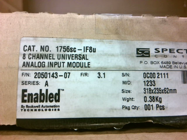 SPECTRUM CONTROLS 1756SC-IF8U Analog Input Module 8-Channel Series A ...