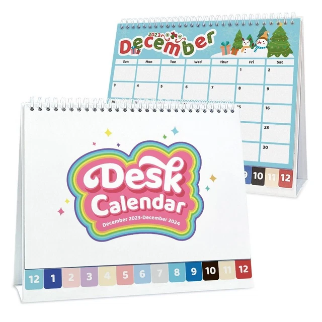 ENGLISH 2024 CALENDAR December 2023-December 2024 Table Planner Office ...