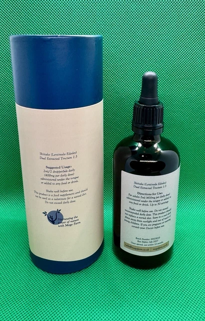MOGO FARM BRITISH Produced Shiitake Mushroom Tincture 1:3 High Potency ...