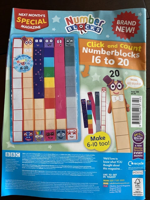 NEW CBEEBIES SPECIAL MAGAZINE ISSUE 142 & NUMBERBLOCKS 11-15 SET £34.72 ...