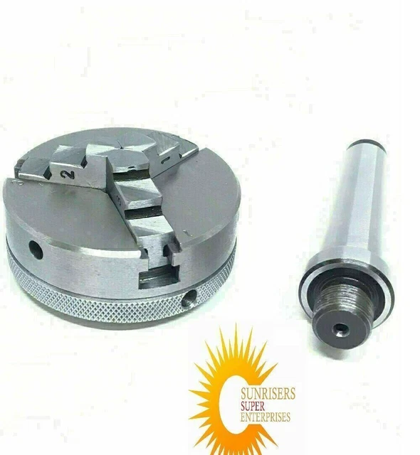 4 JAW 2-1/2& 65mm Self Centering Mini Lathe Chuck & MT2 Drawbar - M10 x ...