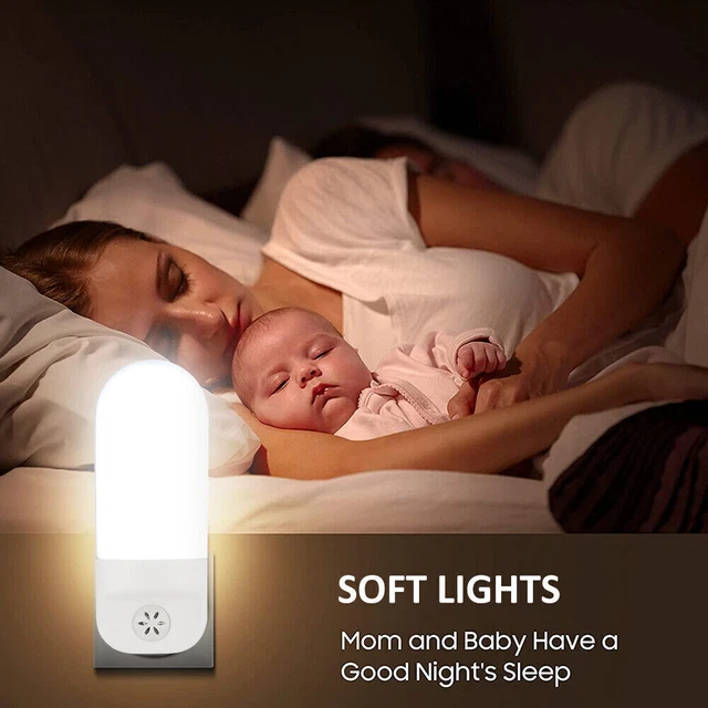 AUTOMATIC LED NIGHT Light Plug in Energy Saving Dusk Dawn Sensor Kids ...