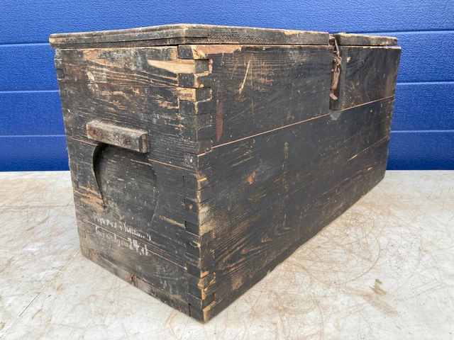 WW2 GERMAN ARMY / Luftwaffe Blue Flak 37 Transport Box with Rails EUR 4 ...