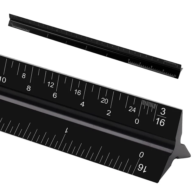 NEW ARCHITECTURAL SCALE Ruler 12" Aluminum Architect Triangular For ...