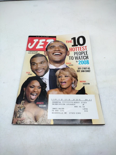 JET MAGAZINE JAN 14, 2008 Obama Tyler Perry Jennifer Hudson Jay-Z £7.89 ...