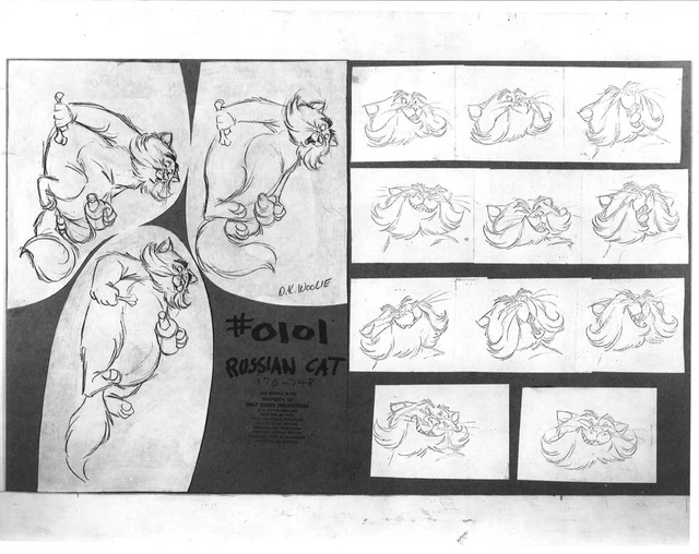 DISNEY PHOTOSTAT MODEL Sheet The Aristocats Uncle Waldo Goose Poses ...