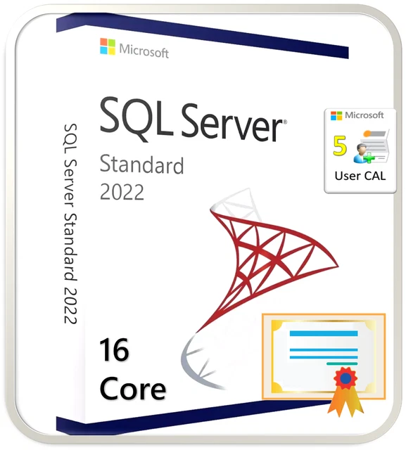 MICROSOFT SQL SERVER 2022 Standard Edition, 16 Core License $199.99 ...