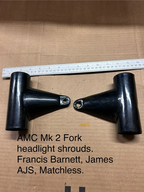 AMC FRANCIS BARNETT James AJS Matchless Mkll Fork Headlight Shrouds £21 ...