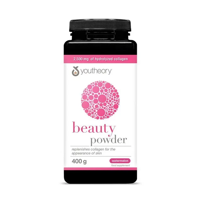 YOUTHEORY BEAUTY POWDER 2,500mg Hydrolyzed Collagen Powder. (Watermelon ...
