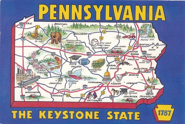 KEYSTONE STATE - Map of Pennsylvania - pm 2003 $1.49 - PicClick
