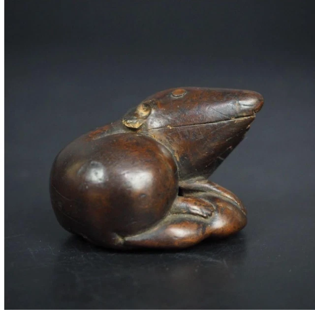 SOURIS EN BOIS d'époque Edo Netsuke ornement sculpté japonais bois ...