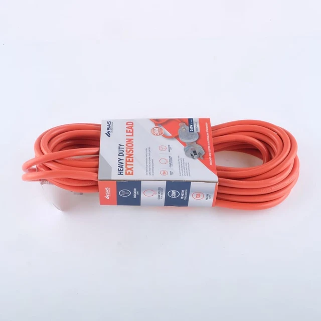 SAS ELECTRICAL 240V 10Amp Heavy Duty Extension Lead, Orange, 10 Meter ...