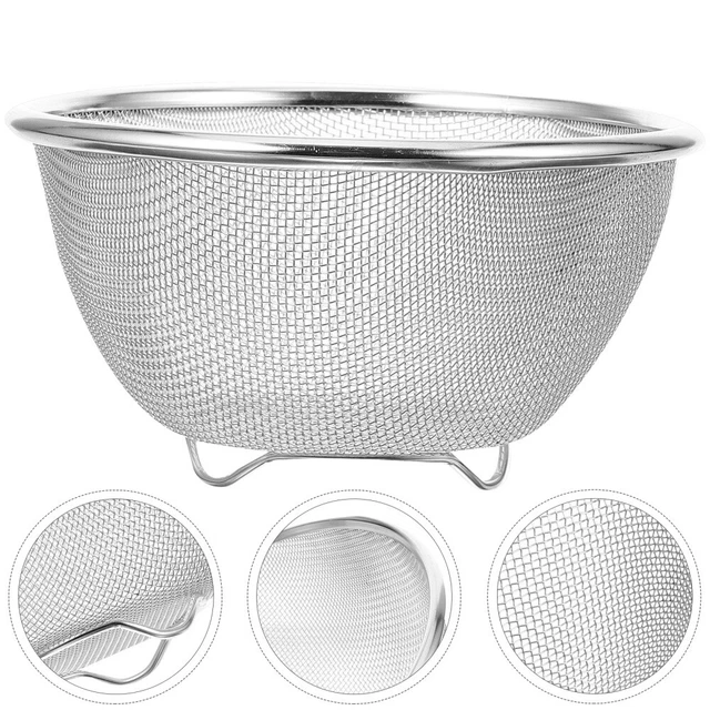 STAINLESS STEEL MESH Colander Strainer Basket Drainer Fine Mesh ...