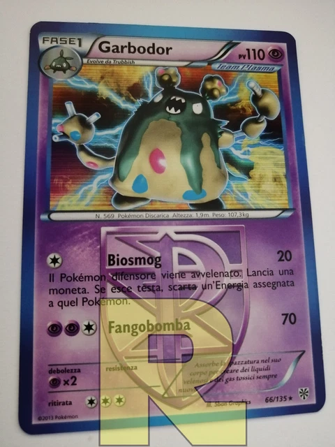 GARBODOR ® URAGANO Plasma 66/135 ® Rara Holo Foil ® Pokemon ® Italiano ...