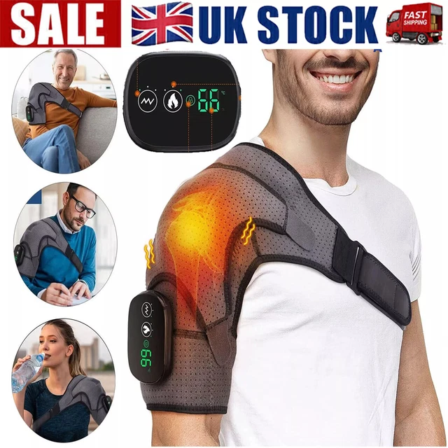 ELECTRIC HEATED SHOULDER Joint Brace Support with Vibration Relief Pain ...