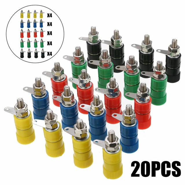 20X 4MM BANANENBUCHSEN Binding Post Terminal Mutter Bananenstecker ...