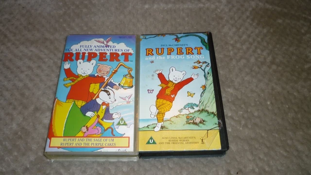 2 RUPERT THE Bear VHS Video Tapes, The Sage of Um, The Purple Cakes ...