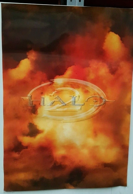 HALO 2 RARE Official Logo Promo Poster 100 x 70cm Xbox Original Launch ...