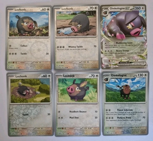 LECHONK & OINKOLOGNE + ex Pokémon TCG Playset Different Sets Holo ...