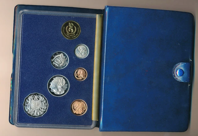1986, AUSTRALIAN PROOF Set Coin, Set of 7 Coins, 50C, 10C, 20C, 5C, 2C ...