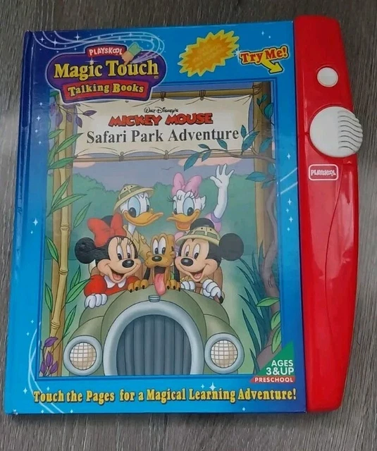 RARE PLAYSKOOL MAGIC Touch 1996 Mickey Mouse Safari Park AdventureBook ...