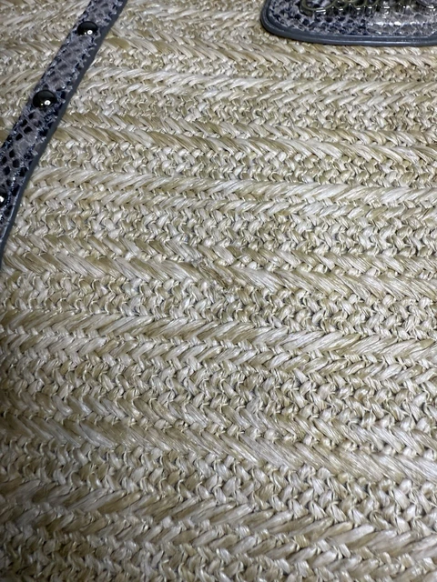 COACH ALEXANDRA PYTHON STRAW TOTE BAG F21959 CREAM/TAN Purse Spring EUC ...