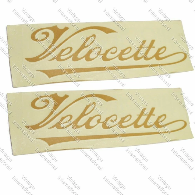 VELOCETTE PETROL GAS Fuel Tank Logo Decal Sticker Pair Golden 150x45mm ...