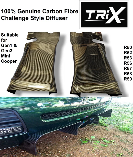 TRIX REAL DRY Carbon Fiber Rear Challenge Diffuser Cooper S GP JCW R52 ...