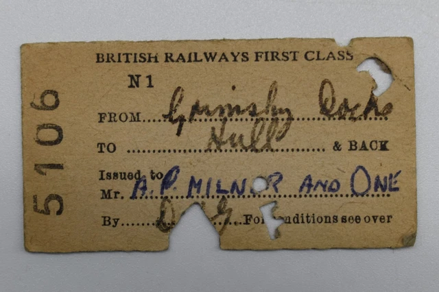 RAILWAY TICKET GRIMSBY Docks to Hull 1st class BR #5106 EUR 4,22 ...