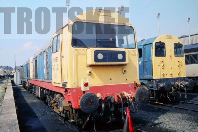 35MM SLIDE BR British Rail Diesel Loco Class 20 20137 1994 Wigan MPD ...