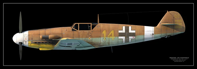 MESSERSCHMITT BF 109 F-4 Luftwaffe Luftwaffenass Hans-Joachim Marseille Poster £45.38 - PicClick UK