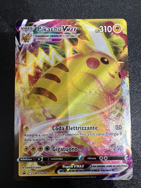 CARTA POKEMON PIKACHU VMAX V MAX Full Art SWSH286 Promo Zenit Regale ...