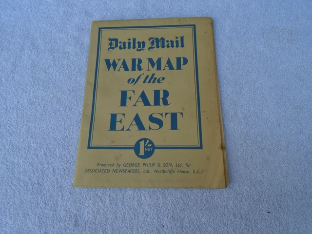 WAR MAP OF The Far East 1944. Daily Mail. Original Large Colour Wall ...