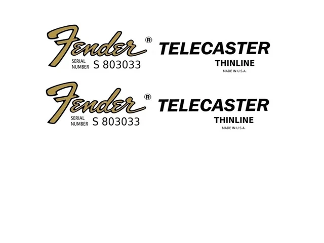 FENDER TELECASTER THINLINE Guitar Decal Headstock Decal Waterslide Logo ...