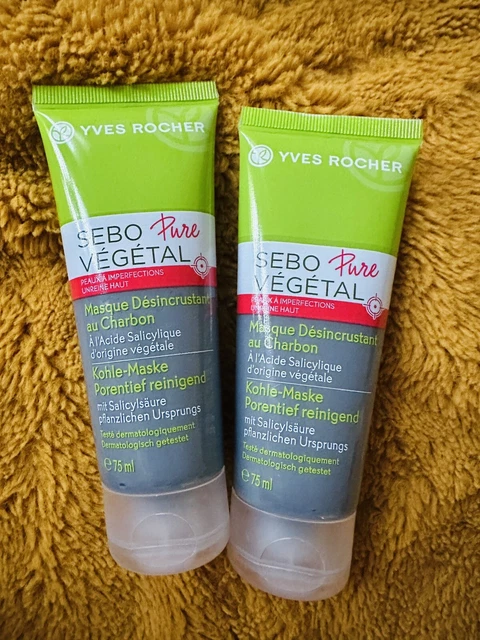 YVES ROCHER SEBO Pure Vegetal Kohle-Maske Porentiefe Reinigungs Maske ...