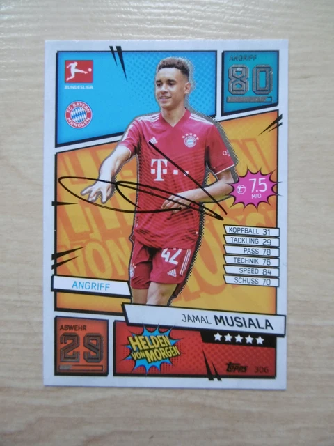 JAMAL MUSIALA AUTOGRAMM signed TC Topps Match Attax FC Bayern München ...