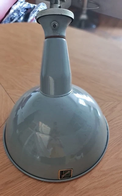 INDUSTRIAL ART ENAMEL Factory Shade Salvage Light Fitting Funky Shape £ ...