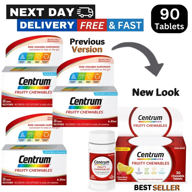 CENTRUM FRUITY CHEWABLES Multivitamin & Mineral - 90 Tablet £22.99 ...
