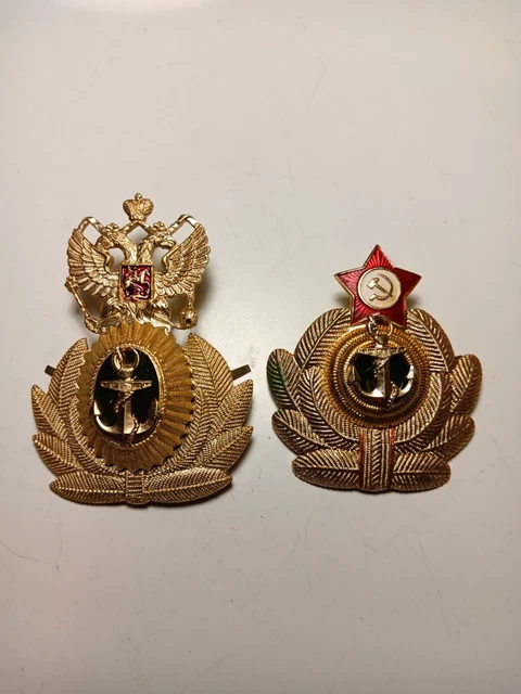 SOVIET UNION RUSSIAN Navy Senior Officer Cap Badges EUR 18,10 - PicClick FR