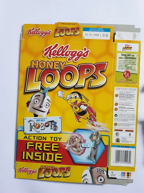2005 KELLOGGS CEREAL Honey Loops Robots Spinner & Robocopter set ...