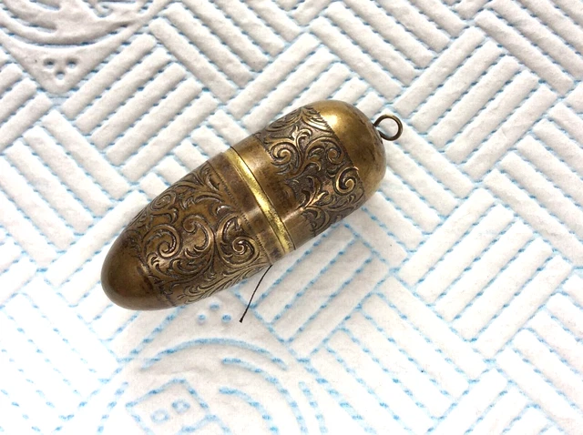 VINTAGE ETCHED BRASS Sewing Thread Holder Circa 1930s-1950s £0.99 ...